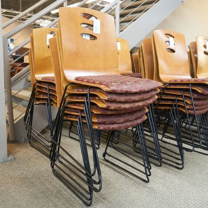 Used Sled Base Wood Stack Chair (Multi Fabric) CHK1771-006 | Dallas ...