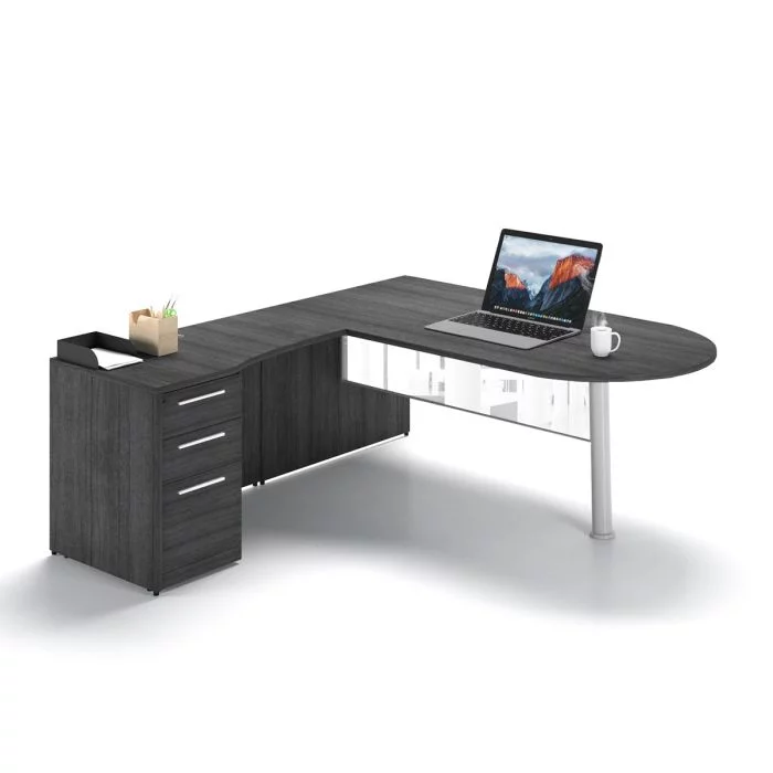 Potenza 72" L-Shaped Bullet End Desk | Dallas DESK, Inc.