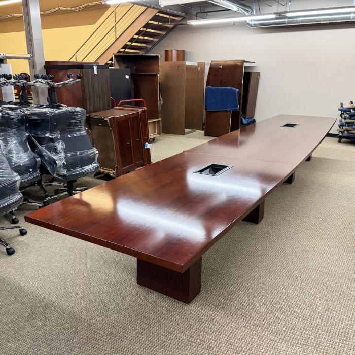 Used 20' Foot Conference Table with Power Modules (Mahogany) CTB1627 ...
