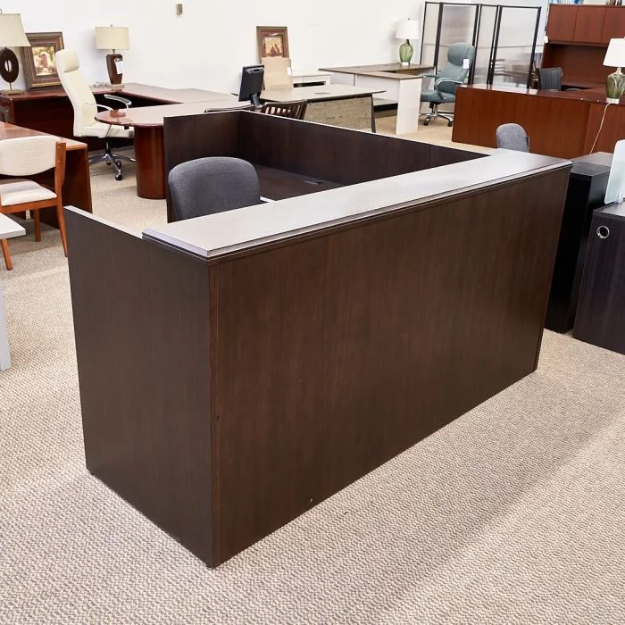 Used National Left 30x84 L-Shaped Reception Desk (Espresso) DER1838-002 ...