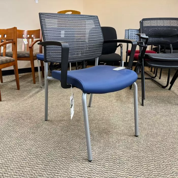 Used Sit-On-It Guest Side Chair (Blue & Grey & Black) [Showroom Sample ...