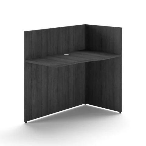 Potenza Reception Desk with Floated White Glass Top | Dallas DESK, Inc.