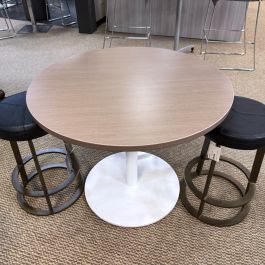 Used 36" Inch Round Table (Walnut Top & White Base) BRK1886-015 ...