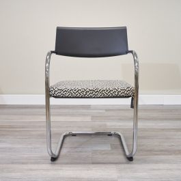 Used Knoll Moment Guest Chair (Gray with Black & White Pattern) CHS1640 ...