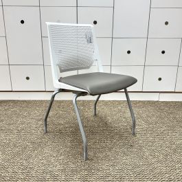 Used Haworth Very Armless Cafe Chairs (White & Grey) CHS1882-019 ...