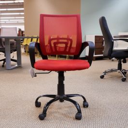 Used Mesh Back Task Chair (Red & Black) CHT1807-003 | Dallas DESK, Inc.