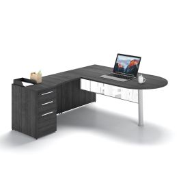 Potenza 72" L-Shaped Bullet End Desk | Dallas DESK, Inc.
