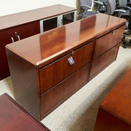 Used Traditional 4 Drawer Lateral File Credenza (Walnut) CRK9999-1583 ...
