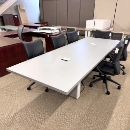Used Teknion 10' Conference Table with Power (Grey & White) CTB1886-019 ...