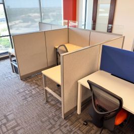 Used Maxon 2-Pack 6'x6' Left Cubicle Pack (Maple & Grey) CUB1877-020 ...