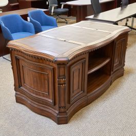 Used Traditional Leather Top Executive Desk (Walnut) DEE1819-001 ...
