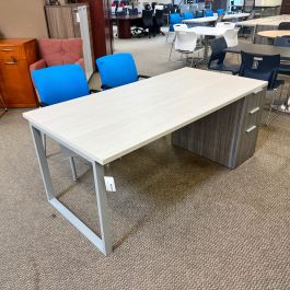 Used Hon 72x36 Desk with BBF Pedestal & Modesty Panel (Birch & Grey ...