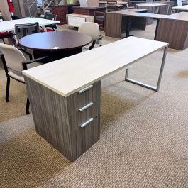 Used Hon 72x24 Desk with Left BBF Pedestal & Modesty Panel (Birch ...