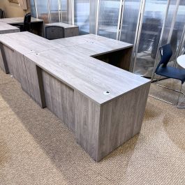 Used OFD Ultra Premium 30x66 Right L-Shape Desk with 24x42 Return (Grey ...