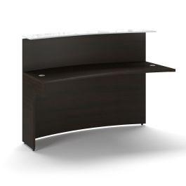 Potenza Curved Reception Desk Extension (Espresso) | Dallas DESK, Inc.
